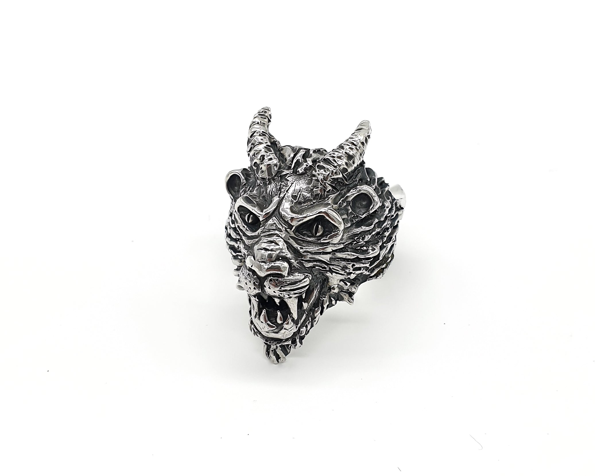 Chimera Ring Silver Demon Gothic Biker Jewellery – Grave Metallum Jewellery